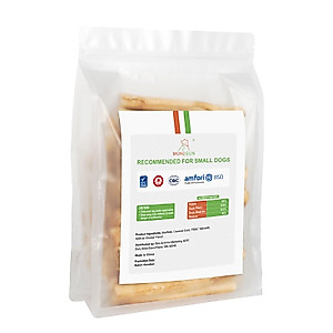 MON2SUN Dog Rawhide Rolls Twist Sticks 6.5 Inch Dog Chew Treats Chicken Flavor 60 Count for Puppy and Small Dogs