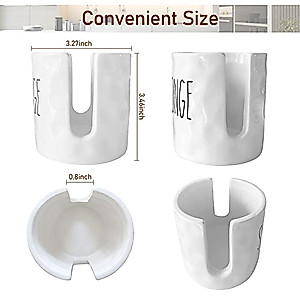 ASAMKING Sponge Holder Caddy, White Sponge Holder for Kitchen Sink,Farmhouse Sink Sponge Holder, Ceramic Porcelain Cup for Sponges,Sponge Warm Home ，Milky White.