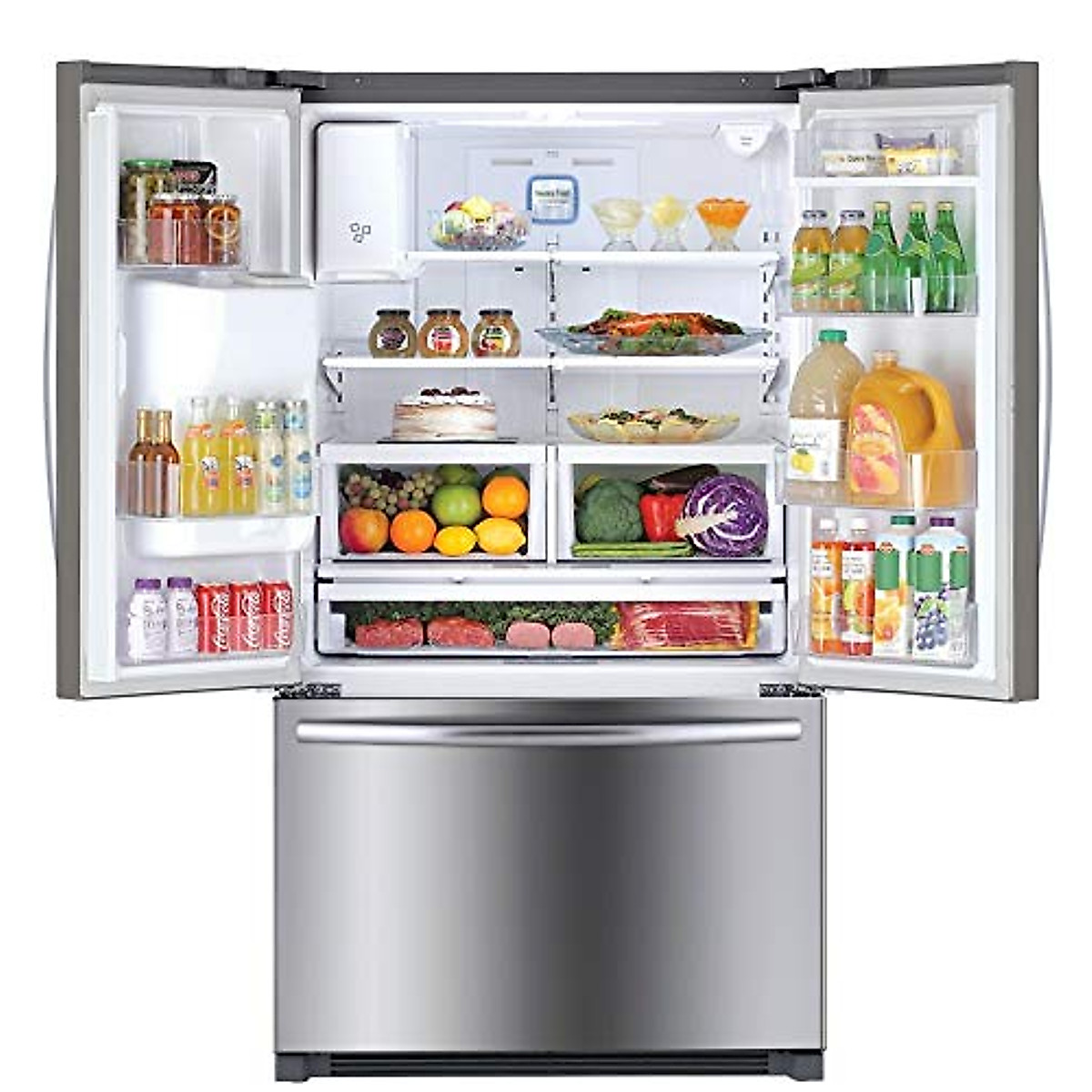 Winia 26cu.ft. French Door Refrigerator with Ice & Water Dispenser, Stainless Steel