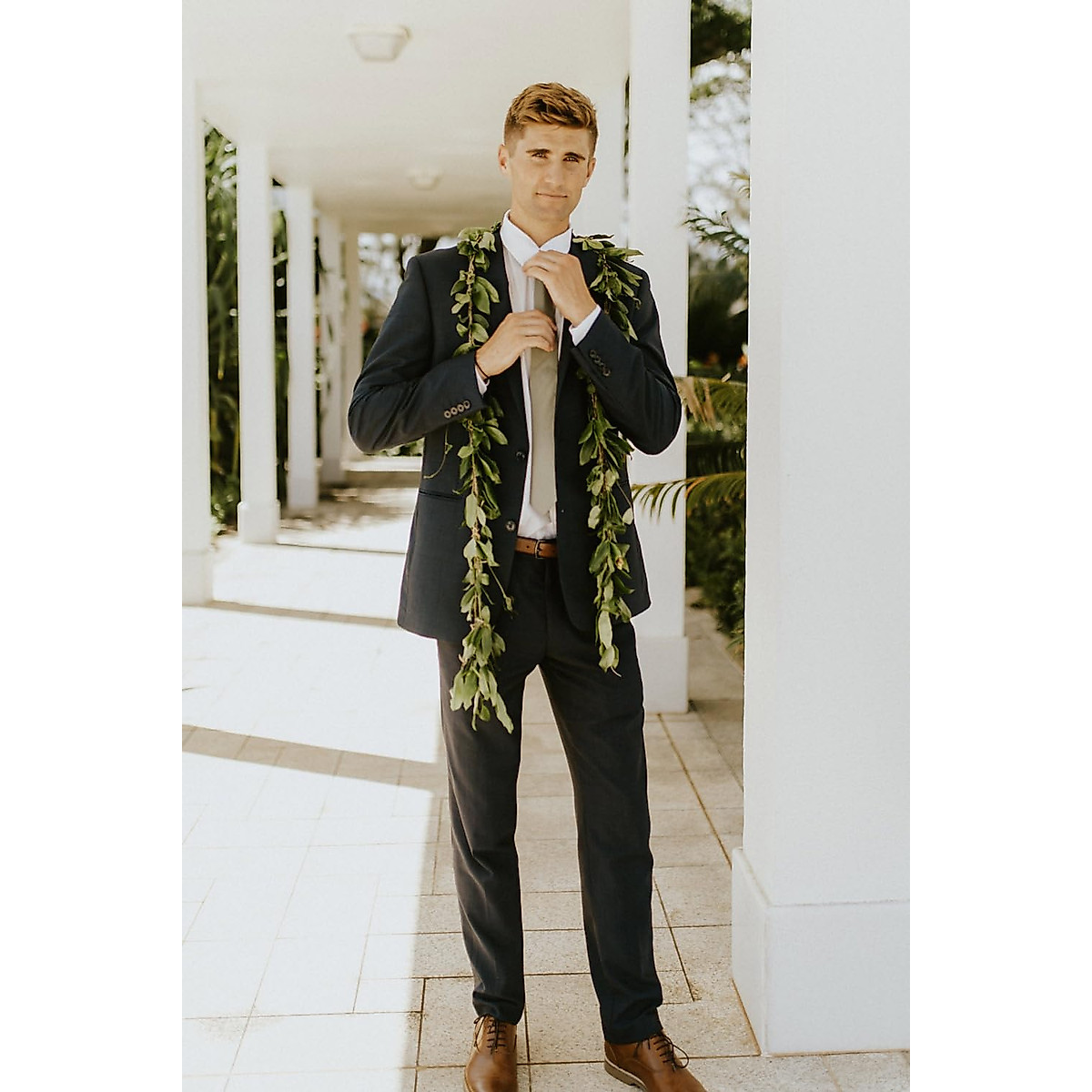 DAZI Men's Skinny Tie, Cotton Wool Linen Necktie, Great for Weddings, Groom, Groomsmen, Missions, Dances, Gifts. (Sage)