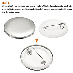 PATIKIL 1.25inch Button Parts, Blank Button Making Supplies,25Pcs Round Badge Parts DIY Pin Maker Kit for Button Maker Machine with Metal Cover Plastic Base, Film and Blank Paper