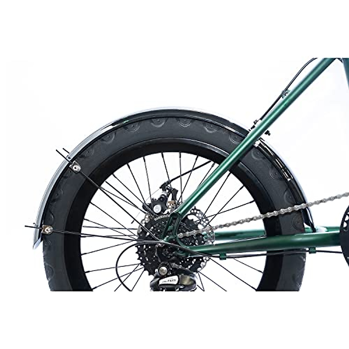 RITEWAY Bicycle Fender, Double Stay Cloth Bike Full Fender, Mud Flap, Front and Rear Set, for 20 Inches (ETRTO406/451), Width 2.4 inches (60 mm), Gloss Black