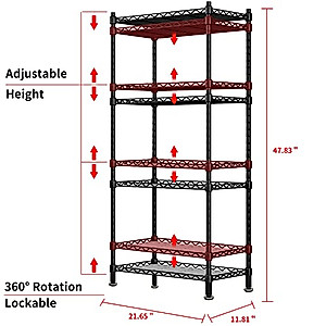 YIZAIJIA Storage Rack Shelving Adjustable 4 Tier Tall Metal Unit Organizer Wire Rack for Closet Bathroom Laundry Small Space Kitchen Garage