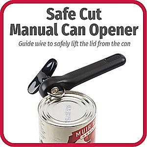 Good Cook Can Opener, Safe Cut Manual Can Opener, no Sharp Can Edges, Black