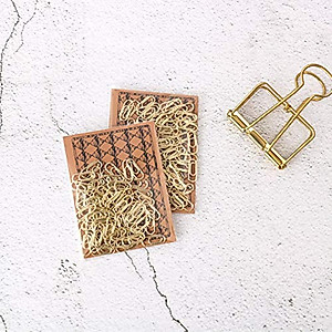 Mini Paper Clips Golden 50pcs Small Size Metal Paperclip 15mm Gold Nickel Plating Finish Bookmarks for Office Accessories School Stationery Supplies (Gold)