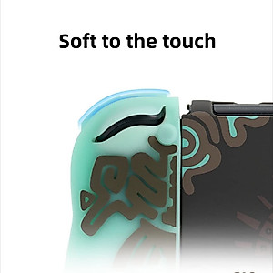 Soft Shockproof for Tears of The Kingdom Dockable Cover Case Compatible with Nintendo Switch OLED, Durable Scratch Resistant Shell for Joycon, Silicone Protective Skin Set