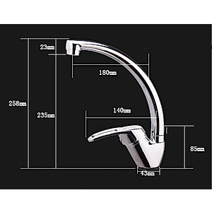 Bathtub Faucet 360 Degree Swivel Kitchen Sink Faucet Brass Single Hole Long Spout Cold & Hot Water Tap