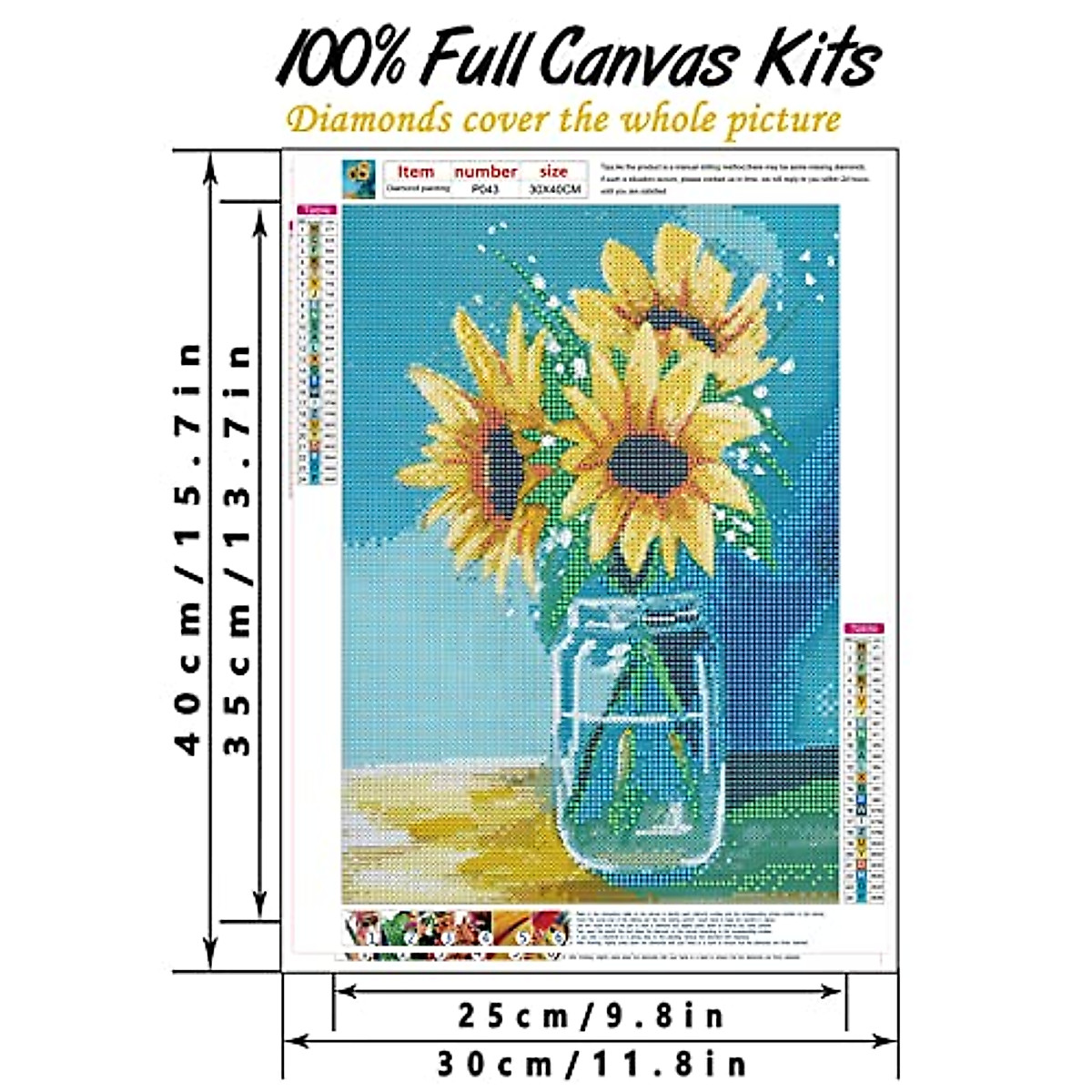 weirtoya Diamond Painting Kits for Adults Round Full Drill Diamond Painting Kits, 5D DIY Diamond Painting by Number Kits Diamond Art Kits for Home Wall Decoratiob 12x16 Inch