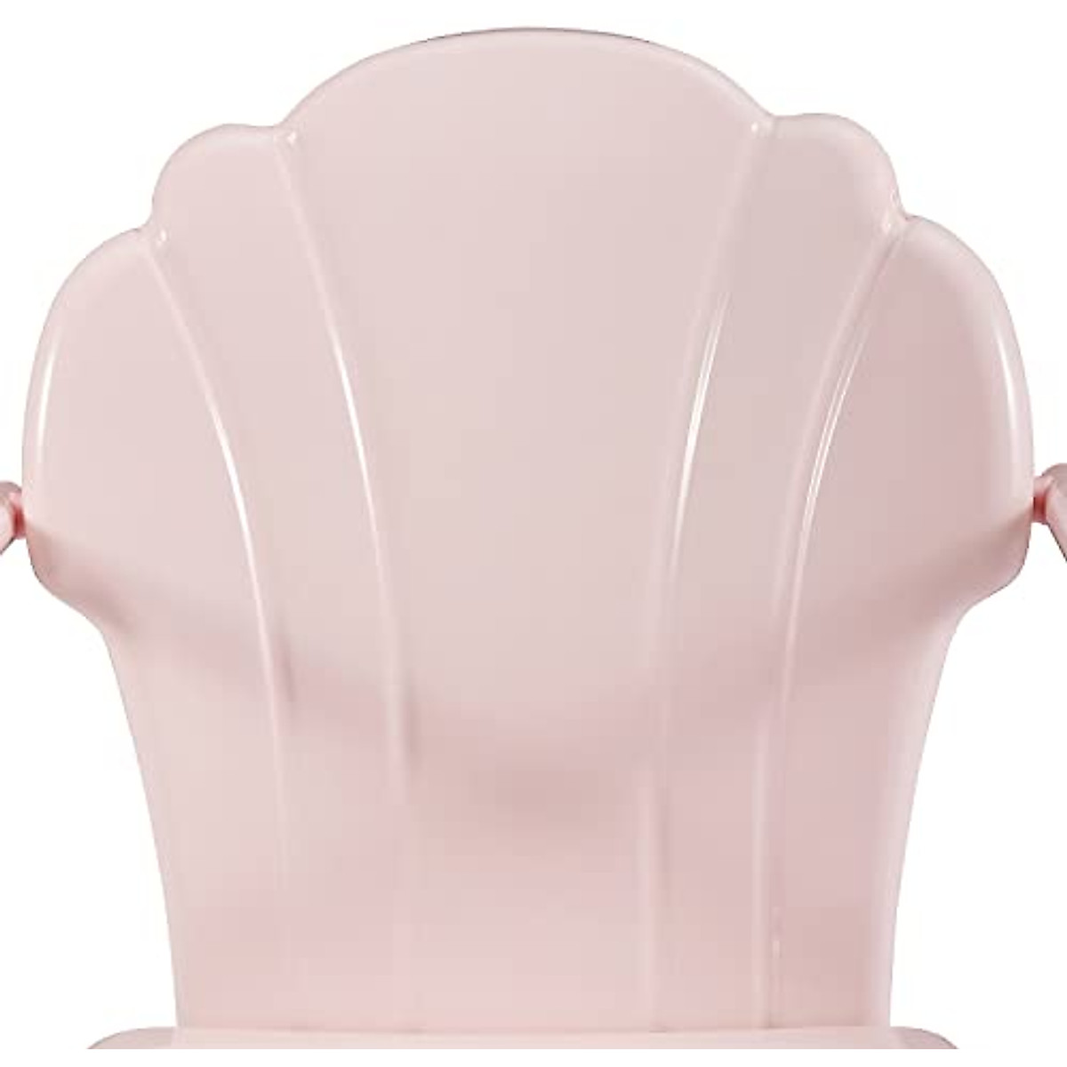 Crosley Furniture Tulip 5-Piece Outdoor Dining Set for 4, Retro Metal Round Patio Table and Chairs for Deck, Pastel Pink Gloss