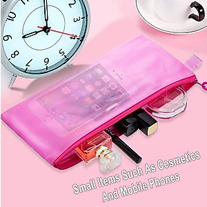 JM-capricorns 36pcs 9 x 4-1/2 inches Big Capacity Waterproof Plastic Double Layer Zipper File Bags zipper pouches Invoice Pouches Bill Bag Pencil Pouch Pencil Case Pen Bag (10 Colors)