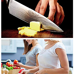 8 Inch Chef's knife, blade length 20 cm, professional kitchen knife, chef's knife, utility knife made of carbon stainless steel, extra sharp knife blade with ergonomic handle