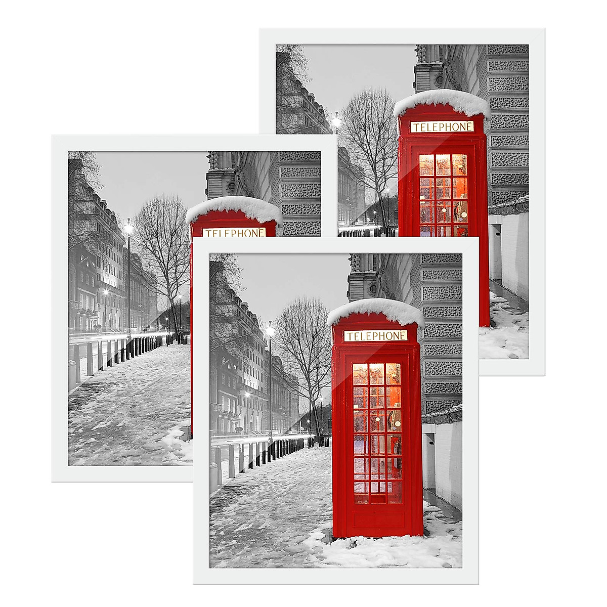 YMOND 16x20 Frame White - Wall Mounting Wooden Picture Frames 16x20 Set of 3, Decorate 16 by 20 Picture Frame for Wall