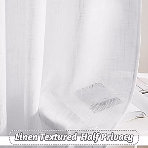 RYB HOME White Sheer Curtains & Velvet Curtains