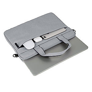 RAINYEAR 13 Inch Laptop Sleeve Shoulder Bag Compatible with MacBook 13.6" M2 A2681, 13.3 Air Pro M1/M2 A2338 A2337, 13.3" Chromebook Notebook Messenger Bag Carrying Case Briefcase, Gray