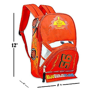 Disney Cars Mini Backpack for Kids Boys ~ Premium 12" Lightning McQueen School Bag with Stickers (Disney Pixar Cars School Supplies Bundle)