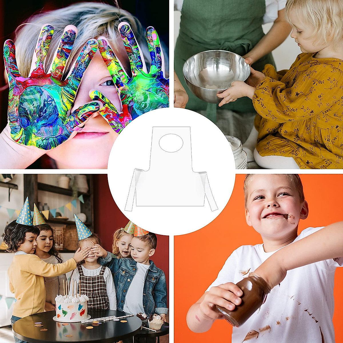 HKACSTHI 100 Pieces Disposable Aprons for Kids Aprons Kids Craft Aprons Kids Cooking Apron Disposable Paint Smocks Child Apron for Painting Child Art Apron