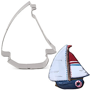 LILIAO Nautical Sailboat Cookie Cutter, 3.7", Biscuit Bread Sandwich Cutters, Stainless Steel