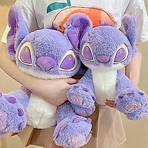 DPUSH® 10" / 14" / 20" Jumbo Purple Stltch Plush - Violet Little Monster Stuffed Animal - 100% Polyester Anime Plushies Pillow - Embroidered Stitching - Skin-Friendly and Soft Collectible