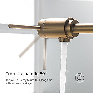 MR. FAUCET Wall Mount Kitchen Pot Filler Faucet 360° Swivel Folding Swing Arm Built-in Bearing Joint Technology, for Kitchen Stove, Coffee Station, bar Filler&Water Station(Brushed Brass Gold)