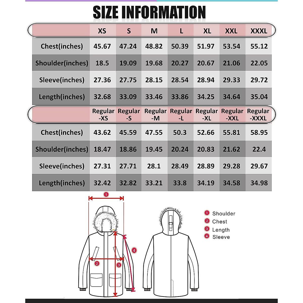 PUREMSX Puffer Jacket Men, Thick Winter Windproof Water Resistant Fur Hood Long Padded Outdoor Parka Coat,Black,X-Small