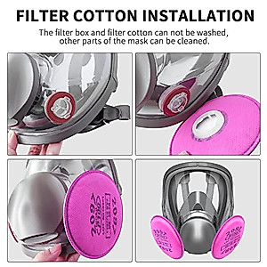 GZYZAMZ 6800 Full Face Gas Mask - Anti-fog, Dust-proof Respirator Nuclear with 2097 & 6001CN Filters Protection for Painting, Mechanical Polishing, Welding and Other Work Protection
