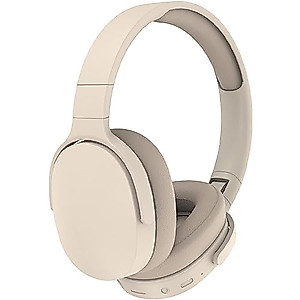 Smart Noise Canceling Bluetooth Headphones, HiFi Foldable Wireless Headphones, Ergonomic Bluetooth 5.1 Compatible, Stereo Around Ear Headphones, Wireless Headphones with Mic (Beige)
