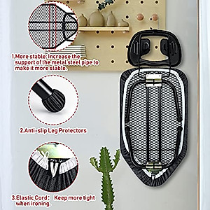 Duwee 14"x25" Table Top Ironing Board with Thicken Felt Padding, Metallic Cover, Solid Iron Rest (Black)