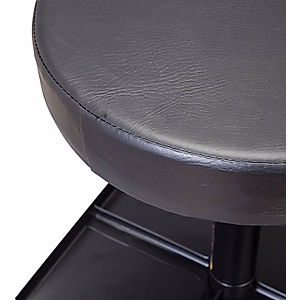 Torin ATR6350B Rolling Pneumatic Creeper Garage/Shop Seat: Padded Adjustable Mechanic Stool with Tool Tray Storage, Black