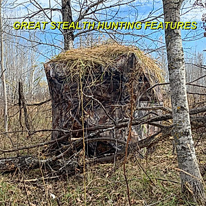THUNDERBAY SPUR Collector 2 Person Hunting Blind, Portable Ground Blind with Silent Sliding Window, Portable Durable Hunting Tent for Deer & Turkey Hunting, JXJ Camo