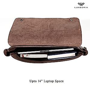 Genuine Leather Laptop Sleeve Bag Compatible with MacBook Air/Pro, 13-13.3 inch Notebook, Compatible Briefcase with MacBook Pro 14 inch