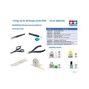 TAMIYA 35386 1:35 Figure Set German MG Troops (5) with WW2 Faithful Replica, Model Building, Plastic Kit, Crafts, Hobby, Gluing, Model Kit, Assembly, Unpainted