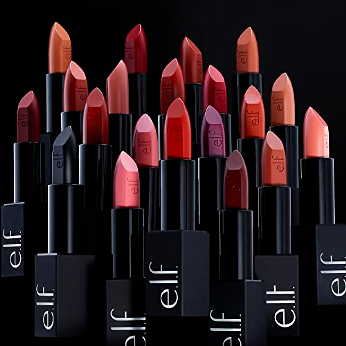 e.l.f. O Face Satin Lipstick, Richly Pigmented, Nourishing & Long-Lasting Creamy Lipstick, Infused With Jojoba, Vegan & Cruelty-Free, Hustle