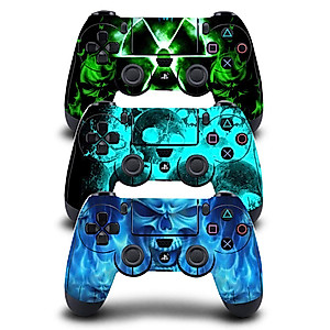 Wodoys [3PCS] Vinyl Stickers Skins for PS4 Controllers Suit Whole Body - Comb C