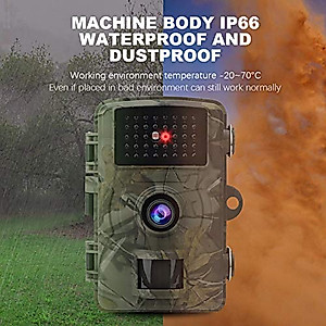 Tgoon High Definition Waterproof Camera, Hunting Camera Anti-Rust Ip66 Waterproof 1080P High Definition for Night