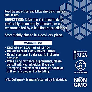 Life Extension NT2 Collagen - Undenatured Type II Collagen Supplement to Support Joint Mobility – Type 2 Collagen for Joints Cartilage Health - Non-GMO, Gluten-Free, Once-Daily - 60 Small Capsules