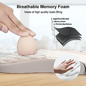 iCasso Ergonomic Mouse Pad Wrist Support, Wrist Rest, Comfortable Computer Gel Mouse Pad for Laptop, Memory Foam,Pain Relief Mousepad with Non-Slip PU Base for Office Home (Brown Art)