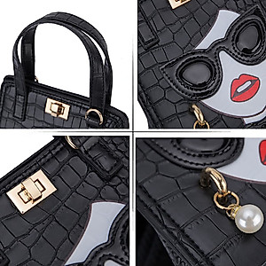 ENJOININ Novelty Lady Face Purses and Handbags for Women Casual Shoulder Bag Fashion Bat Bag