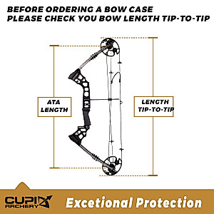 LWANO Compound Bow Case Light-Weight Soft Bow Bag with Arrow Pocket and Backpack Straps