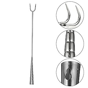 YARDWE Barbeque Grill Meat Hook Stainless Steel Double Hooks Roast Duck Hook Bacon Hams Meat Processing Butcher Hook Hanging Drying BBQ Grill Hanger Cooking Smoker Hook Tool Clothes Rack Heavy Duty