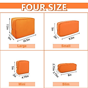 UIXIZQ Waterproof Large Makeup Bag Pouch,Nylon Women Travel Toiletry Storage Bag Preppy Cosmetic Bag for Girls,Big Makeup Organizer Bag Cute Zipper Pouch Bag for Sport Work Gift(Large-Peach)