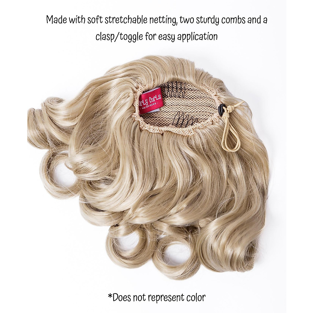 Girly Curls Curly Cheerleader 16" Hairpiece for Cheer and Dance (Cutie)