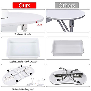 Yaheetech 37-inch Portable & Foldable Manicure Table Nail Desk Workstation with Large Drawer/Client Wrist Pad/Controllable Wheels/Carrying Case for Spa Beauty Salon White, 1 Count (Pack of 1)