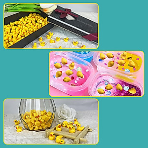 HAVAGDTM 120 PCS Mini Ducks Miniature Duck Figures for Ornament Miniature Garden Aquarium Mini Ducks DIY Handmade School Project Party Favor
