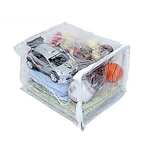 Oreh Homewares 4-Pack 9 x 11 x 7 Inch Clear Plastic Zippered Closet Storage Bags for Sweaters, Arts & Crafts, Toys and Much More!