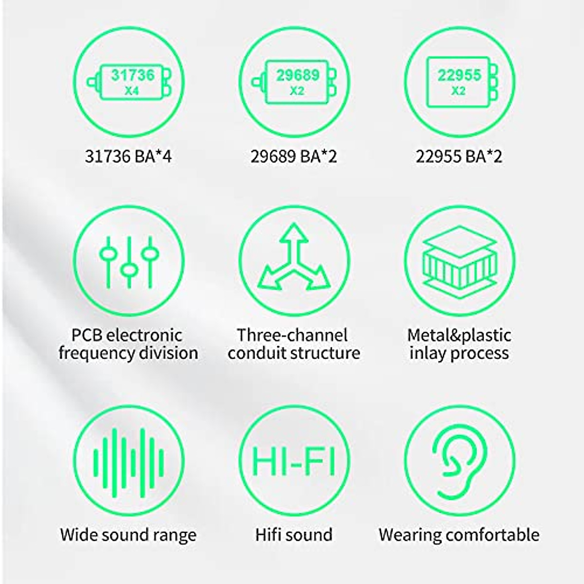 KZ AS16 Pro 8 Balance Armatures in-ear Monitor Headphones, KZ 2022 New HiFi Music Earbuds Earphones for Studio Recording, Stereo Sound Gaming Earbuds Positioning Headsets(without MIC, BLACK)