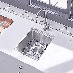 18 Inch Stainless Steel Bar Sink Undemount-VAPSINT 18x14 inch Workstation Ledge Single Bowl Small Kitchen Sink,Wet Bar Prep RV Sink Basin with Accessories