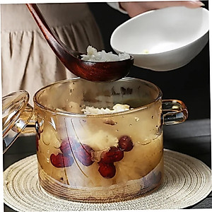 Glass Pots for Cooking, 1.5L/50 Oz High Borosilicate Glass Simmer Pot with Lid, Durable Heat-Resistant Stovetop Safe Clear Pots for Pasta, Soup, Milk, Tea, Salad Amber Glass Pot With Lid Glass Simmer