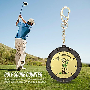 Golf Score Counter 18 Holes Tally Counter Hand Held Clicker Digit Counter Golf Numbers Clicker with Clip Keychain for Golf Accessory