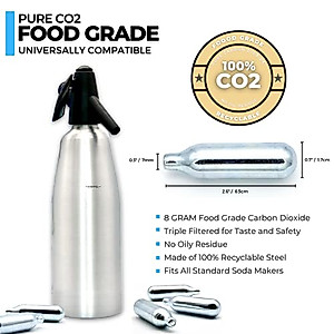 ICO 10pcs 8g CO2 Cartridge for Soda Maker, 8 gram CO2 cartridges or Soda Chargers for Sparkling Water Maker and Carbonated Water Machine (10)