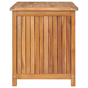 TIFITGO Asomie Patio Storage Box 35.4"x19.7"x22.8" Solid Teak Wood Indoor stockage bin home chest house tank Outdoor Furniture Outdoor Storage Boxes US Stock Fast Shipment Anthracite